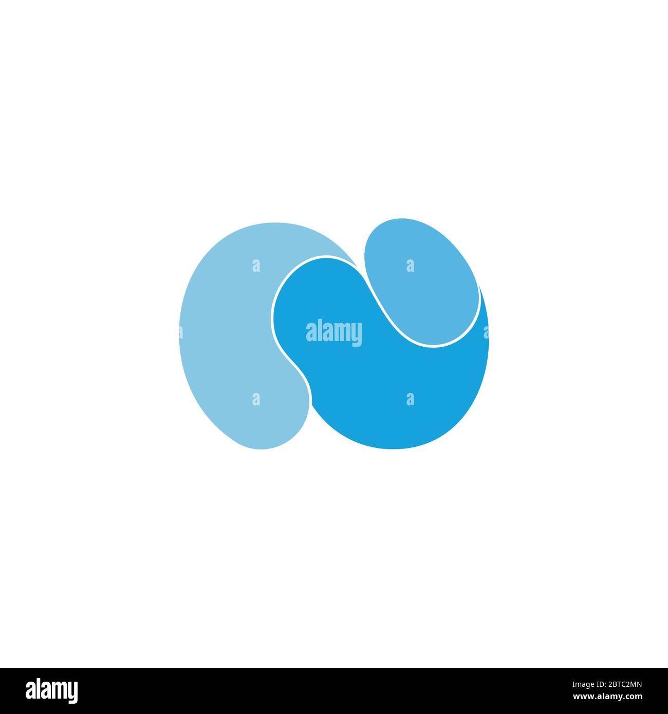 abstract letter n wavy 3d flat design symbol logo vector Stock Vector ...