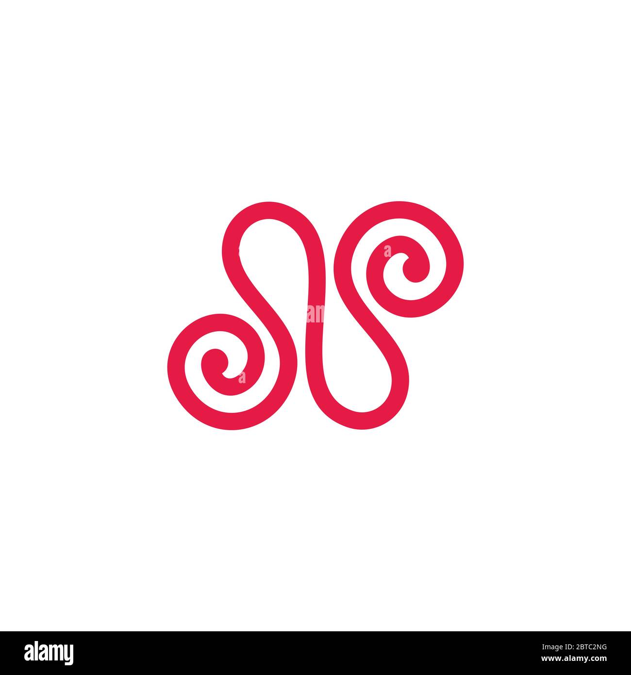 abstract letter n loop spiral shape lines art symbol logo vector Stock ...