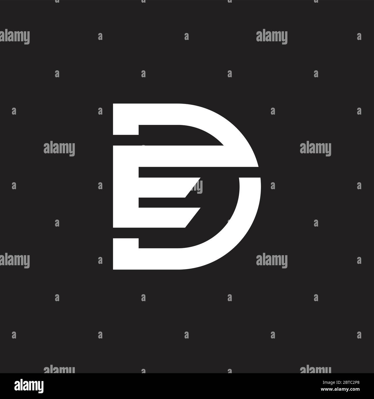 letter de simple geometric linear shape symbol logo vector Stock Vector ...