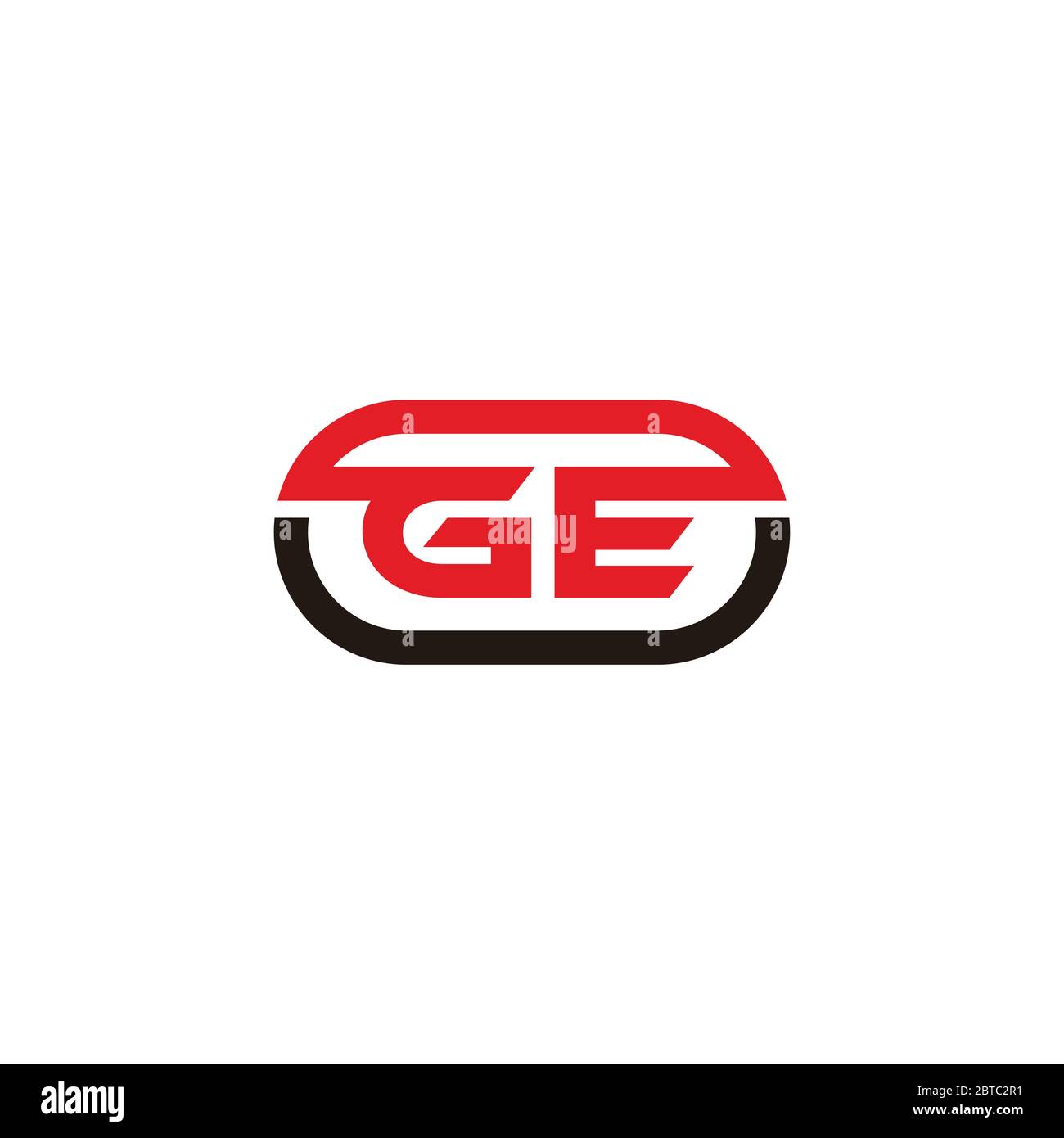 letter ge simple geometric line round shape symbol logo vector Stock ...