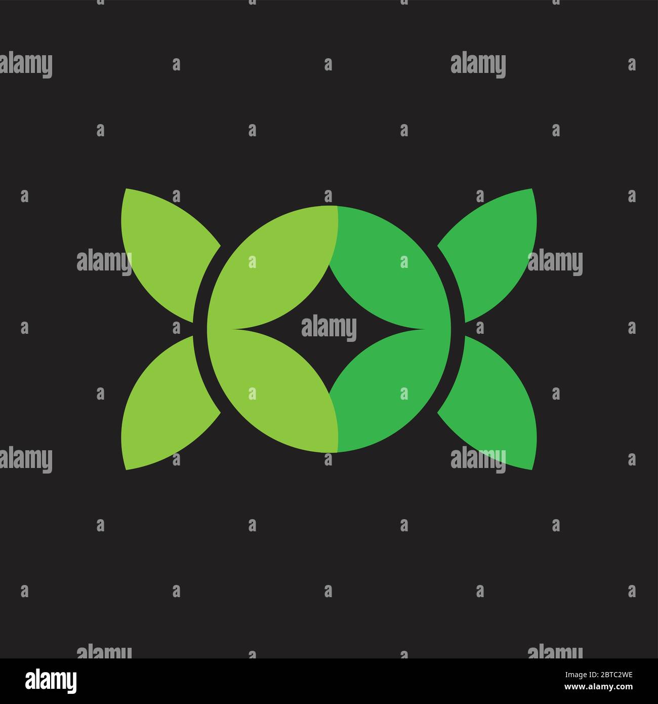 linked circle geometric leaf symbol logo vector Stock Vector Image ...
