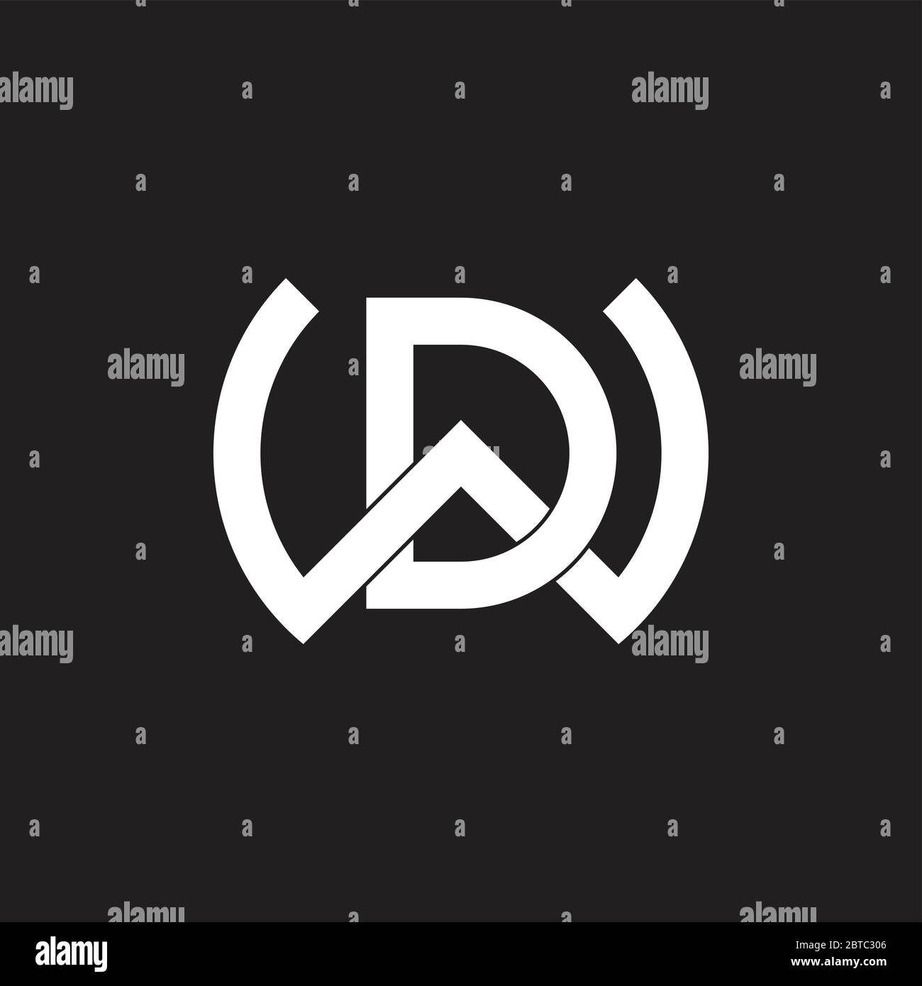 letter wd geometric flat overlap design vector Stock Vector Image & Art ...
