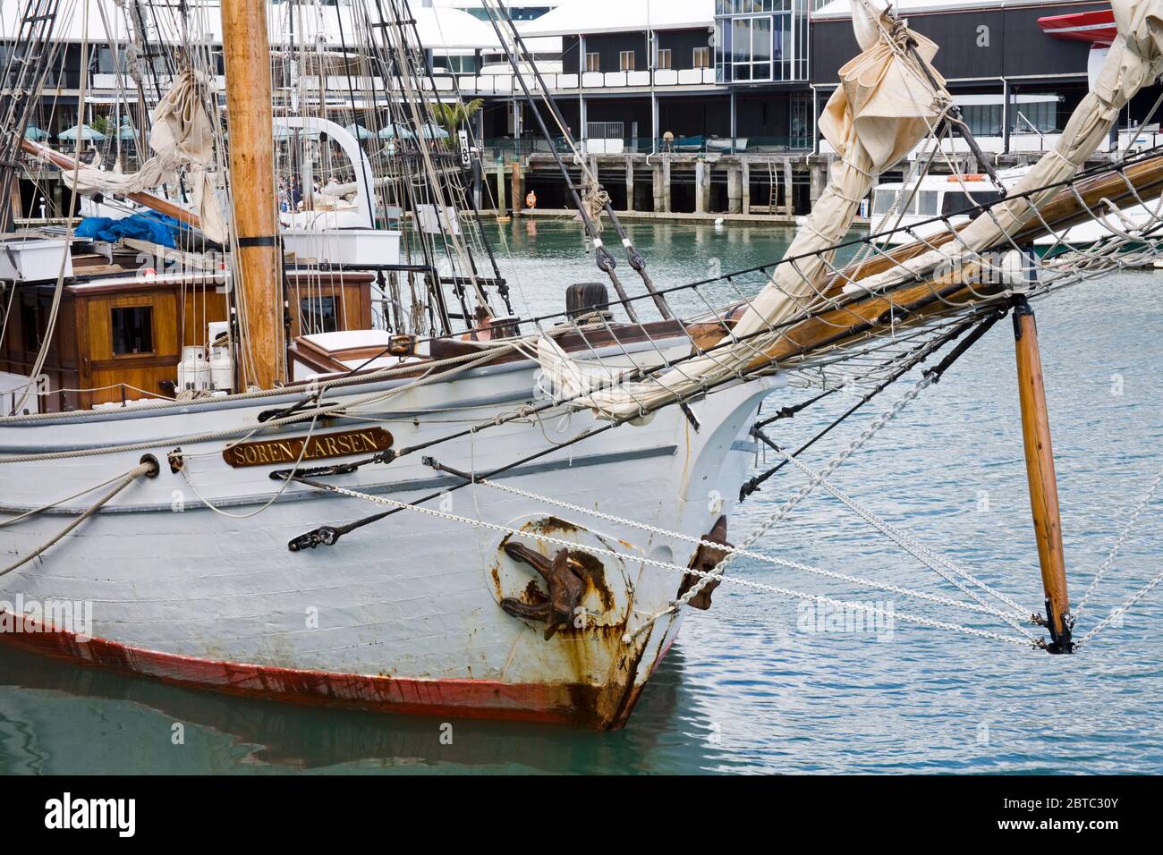 Sailing ship Soren Larsen at Princes Wharf,Auckland,North Island,New ...