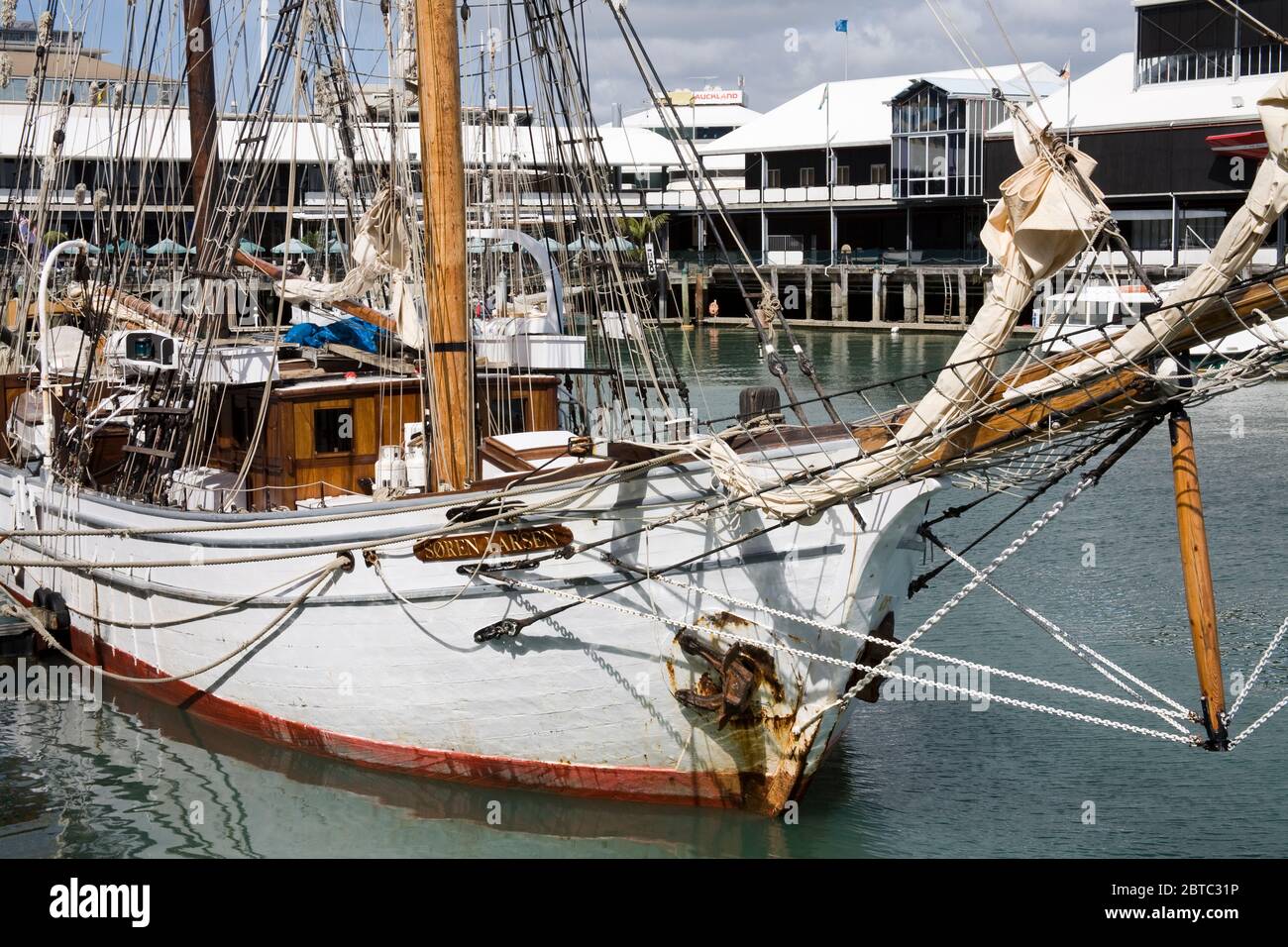 Sailing ship Soren Larsen at Princes Wharf,Auckland,North Island,New ...