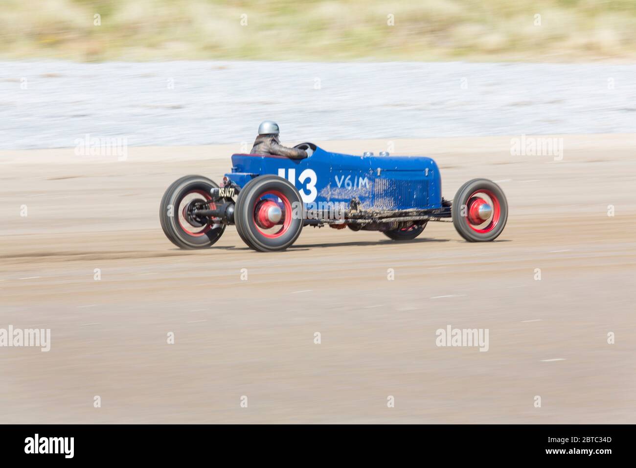 Old American 2000cc Blue Ford 1933 cars Hot Rods on Pendine Sands ...