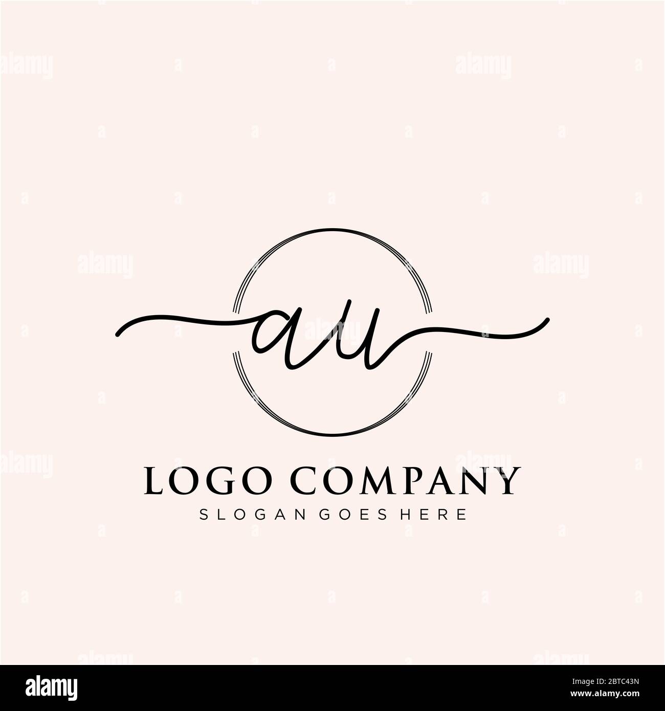 Au initials logo vector vectors hi-res stock photography and images - Alamy