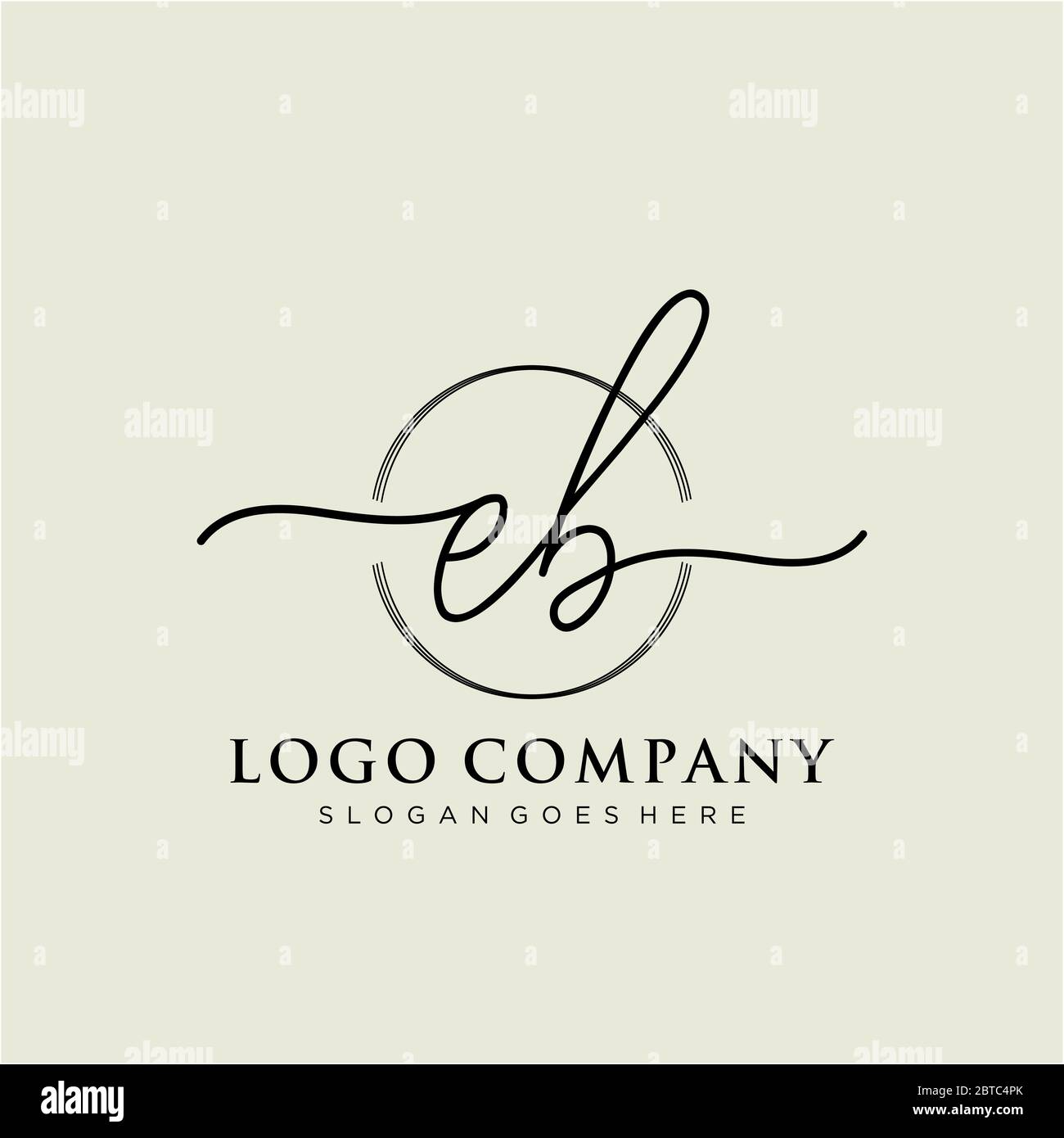Initial EB handwriting logo with circle template vector Stock Vector ...