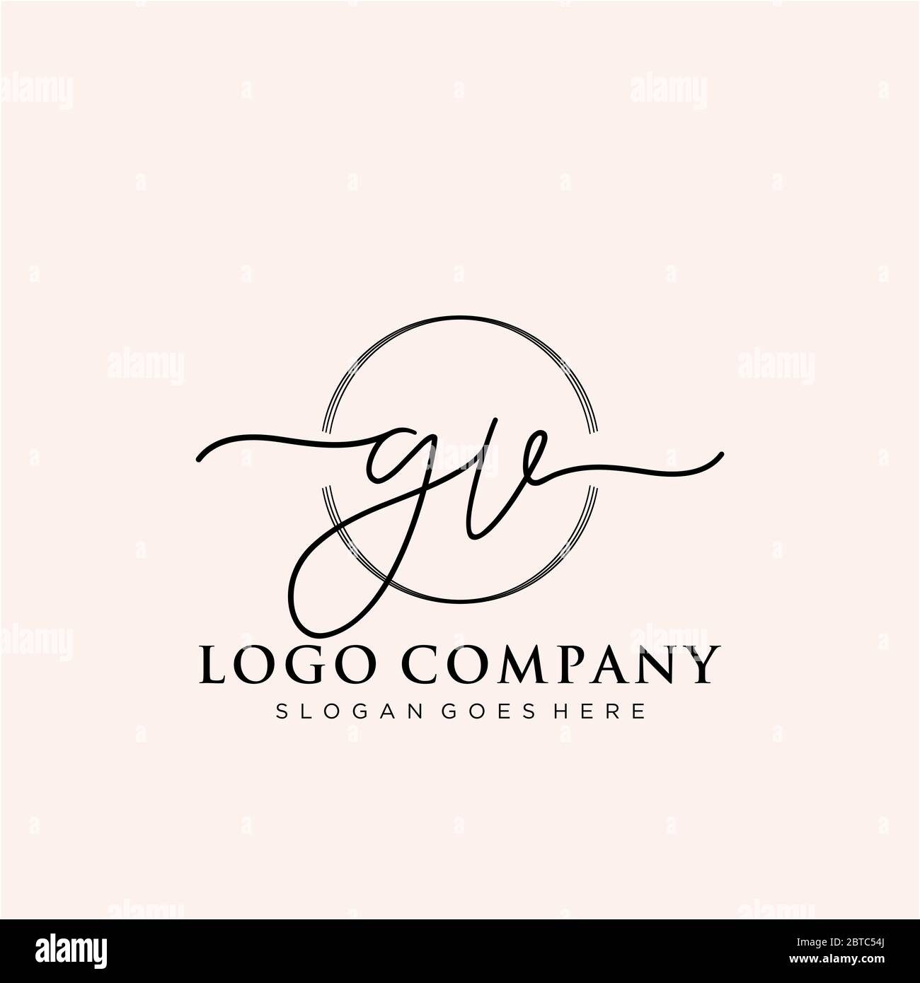 Initial gv logo vector vectors hi-res stock photography and images - Alamy