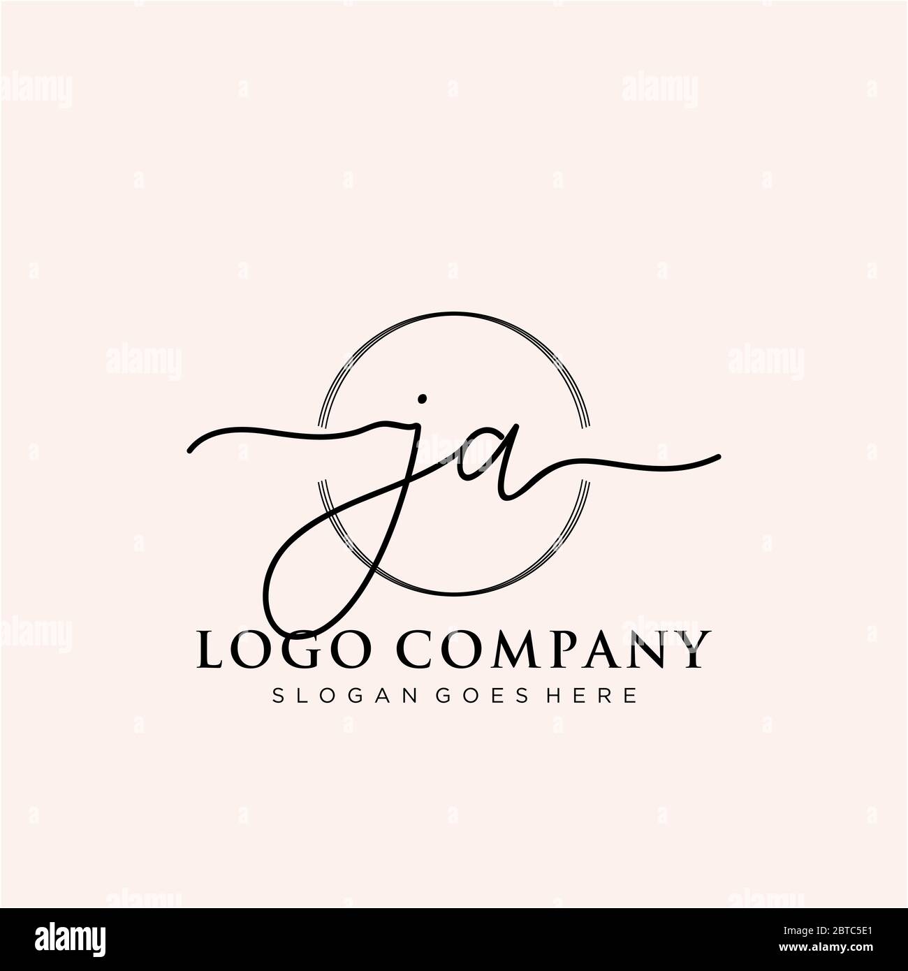 Ja initials logo hi-res stock photography and images - Alamy