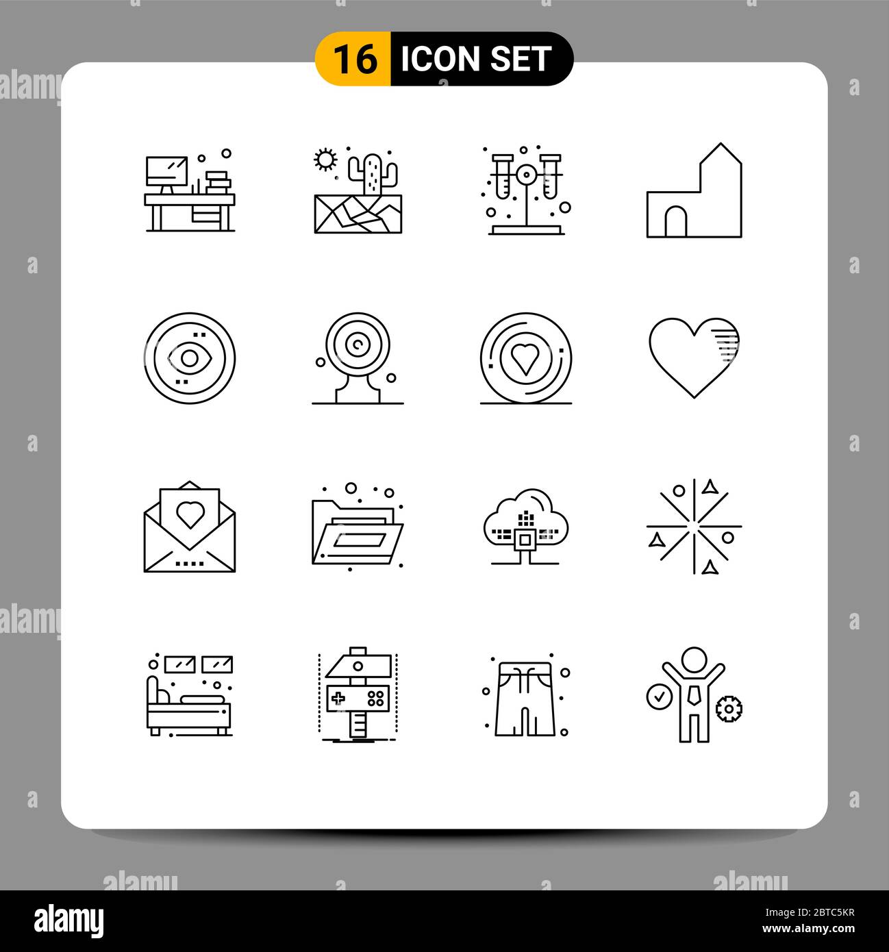 Set of 16 Commercial Outlines pack for interface, browser, test ...