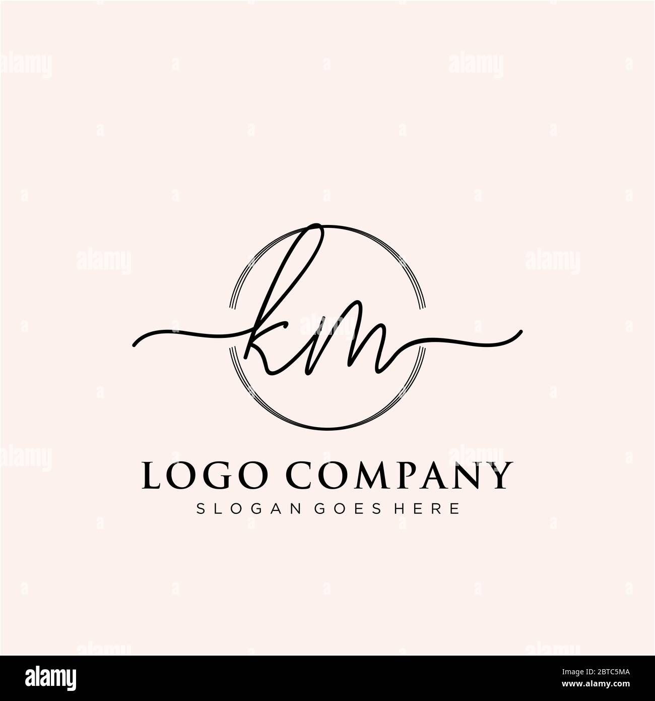 Km initials logo hi-res stock photography and images - Alamy