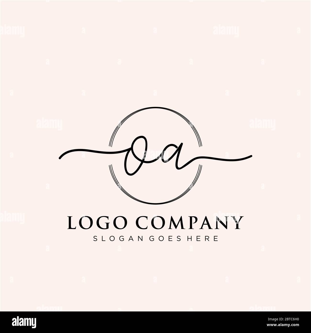 Initial OA handwriting logo with circle template vector Stock Vector ...