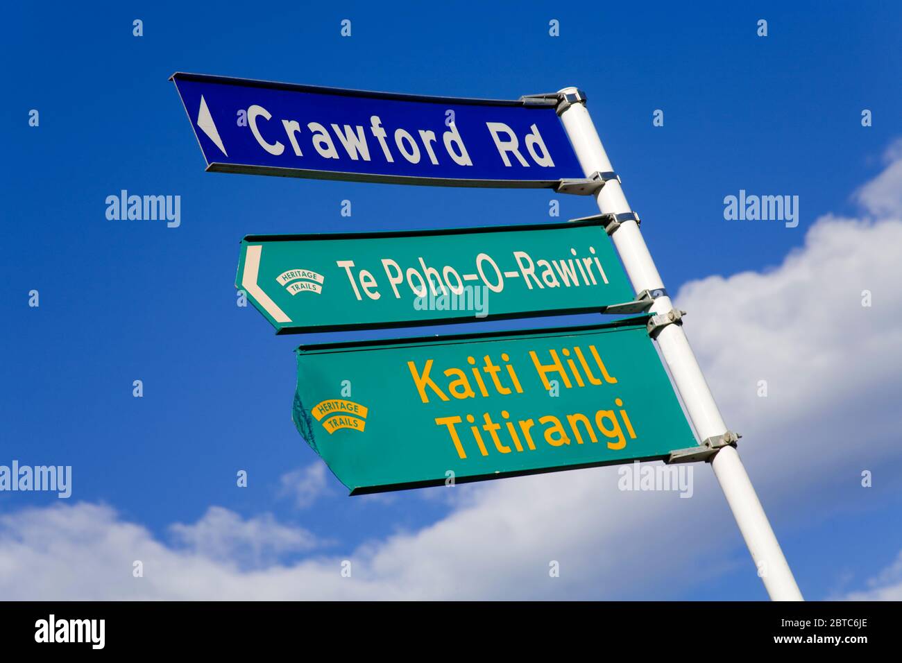 Road signs in Gisborne,Eastland District,North Island,New Zealand Stock ...