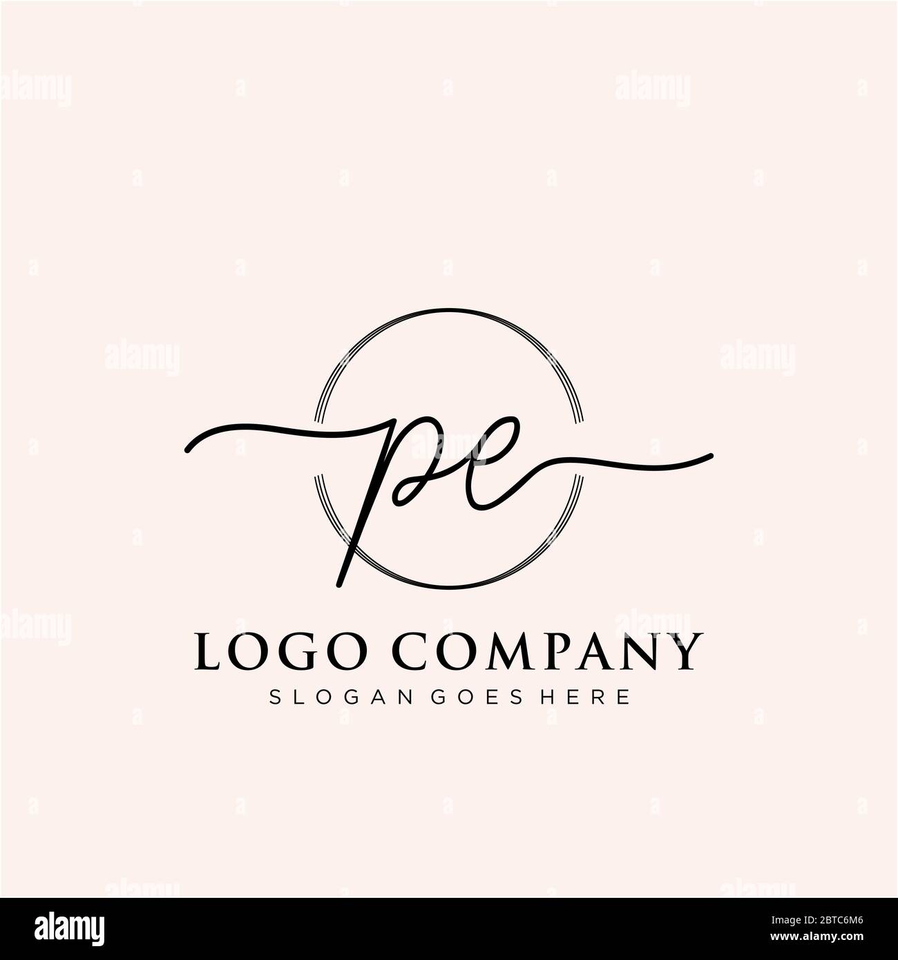 Pe initials logo hi-res stock photography and images - Alamy