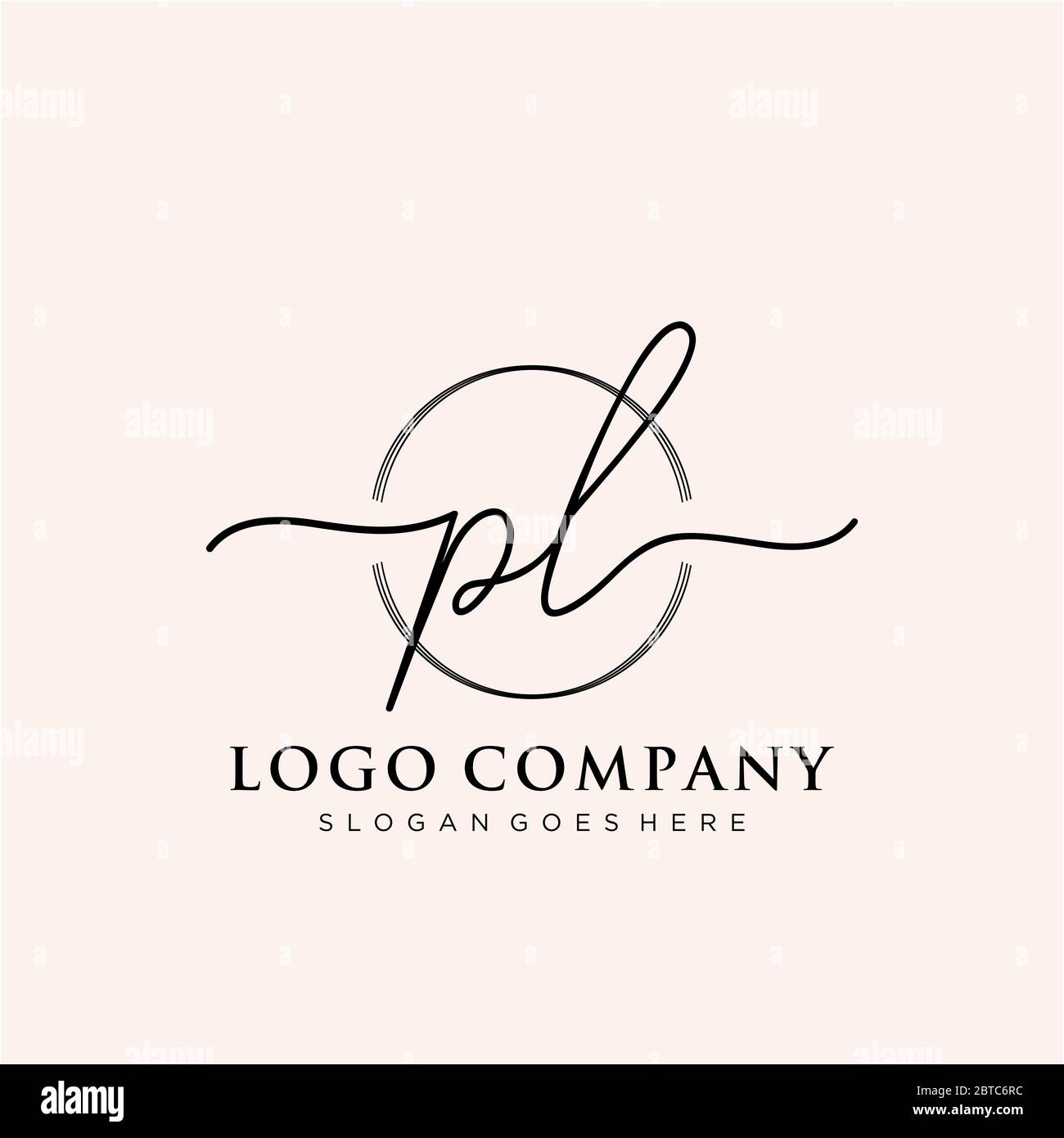 Pl initials logo hi-res stock photography and images - Alamy