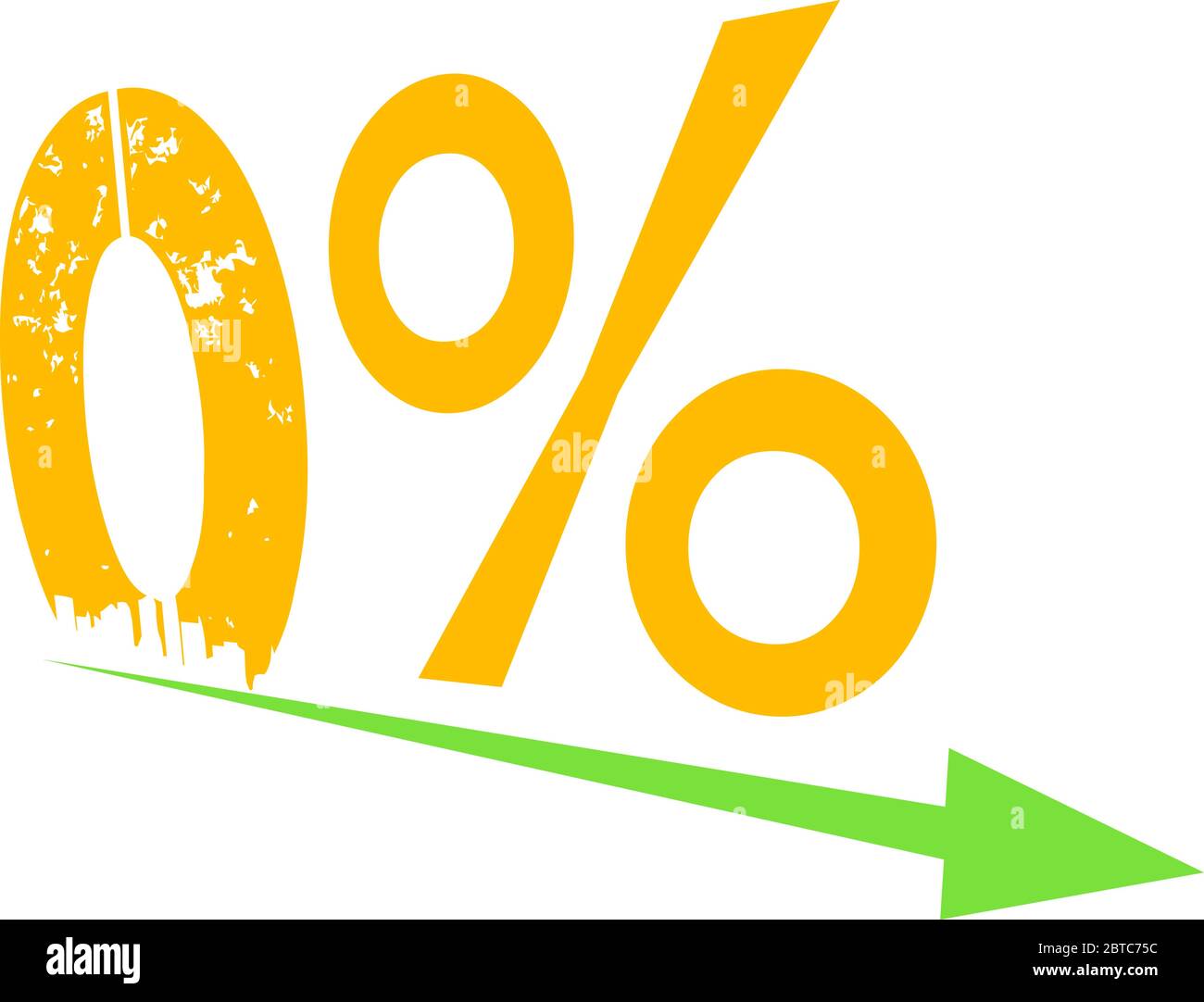 Zero percent, illustration, vector on white background Stock Vector ...
