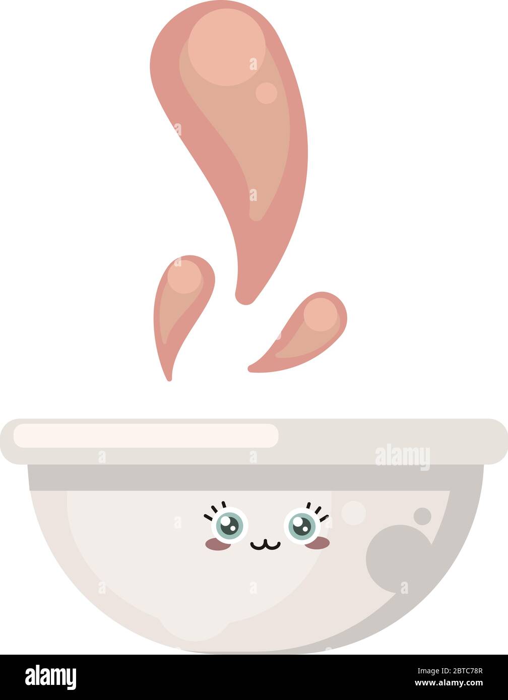 Cute bowl of soup , illustration, vector on white background Stock ...