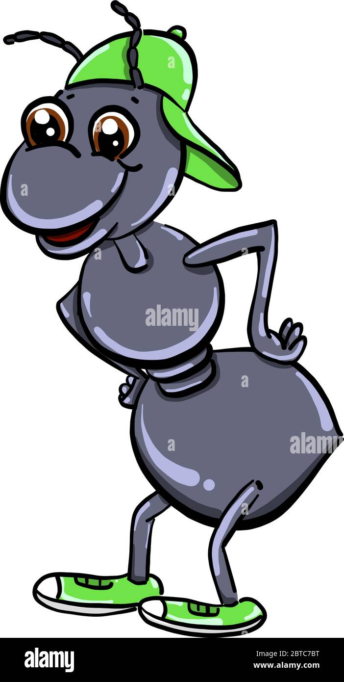 Angry ant , illustration, vector on white background Stock Vector Image ...