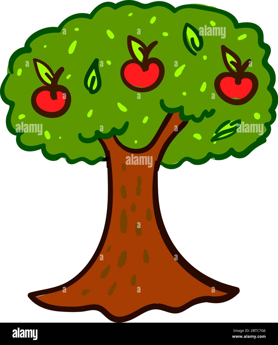 Apple tree , illustration, vector on white background Stock Vector ...