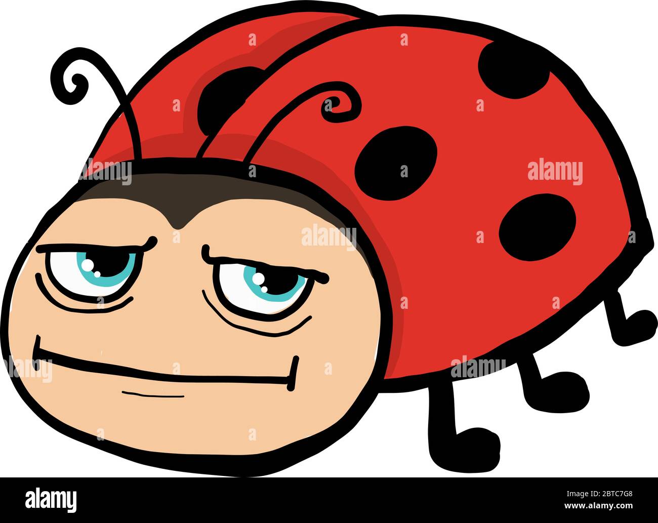 Angry ladybug , illustration, vector on white background Stock Vector ...