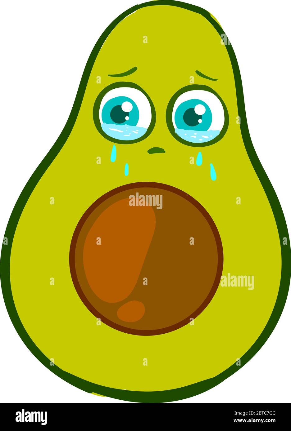 Crying avocado , illustration, vector on white background Stock Vector ...