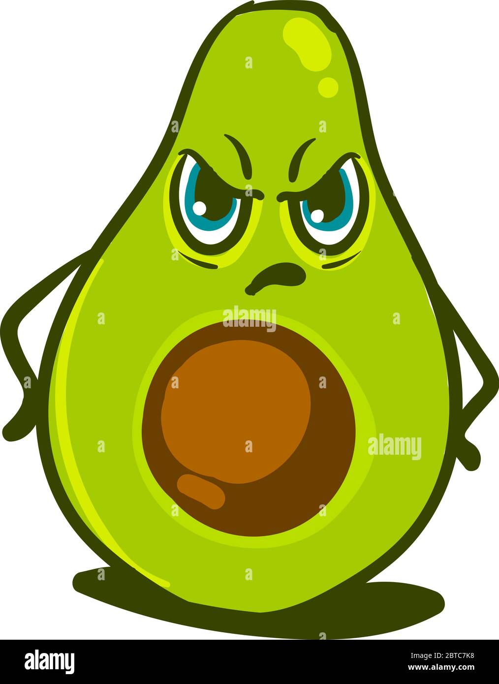 Angry avocado , illustration, vector on white background Stock Vector ...