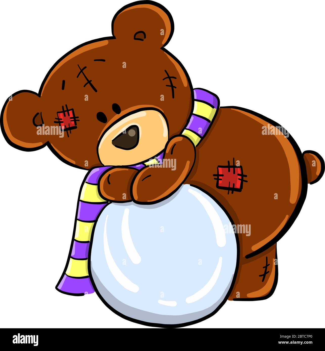 Bear with snowball , illustration, vector on white background Stock ...