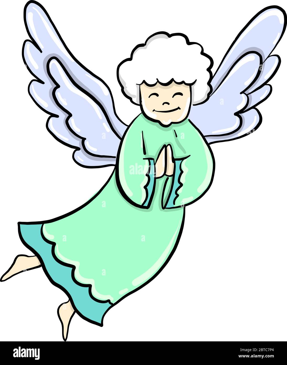 Flying angel , illustration, vector on white background Stock Vector ...