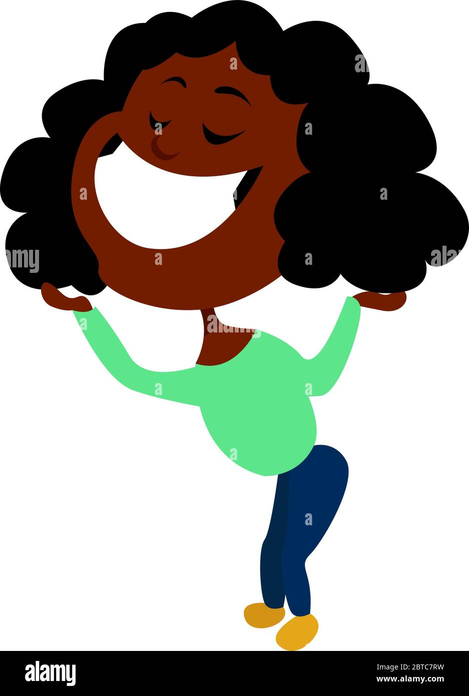 Girl with big smile , illustration, vector on white background Stock ...