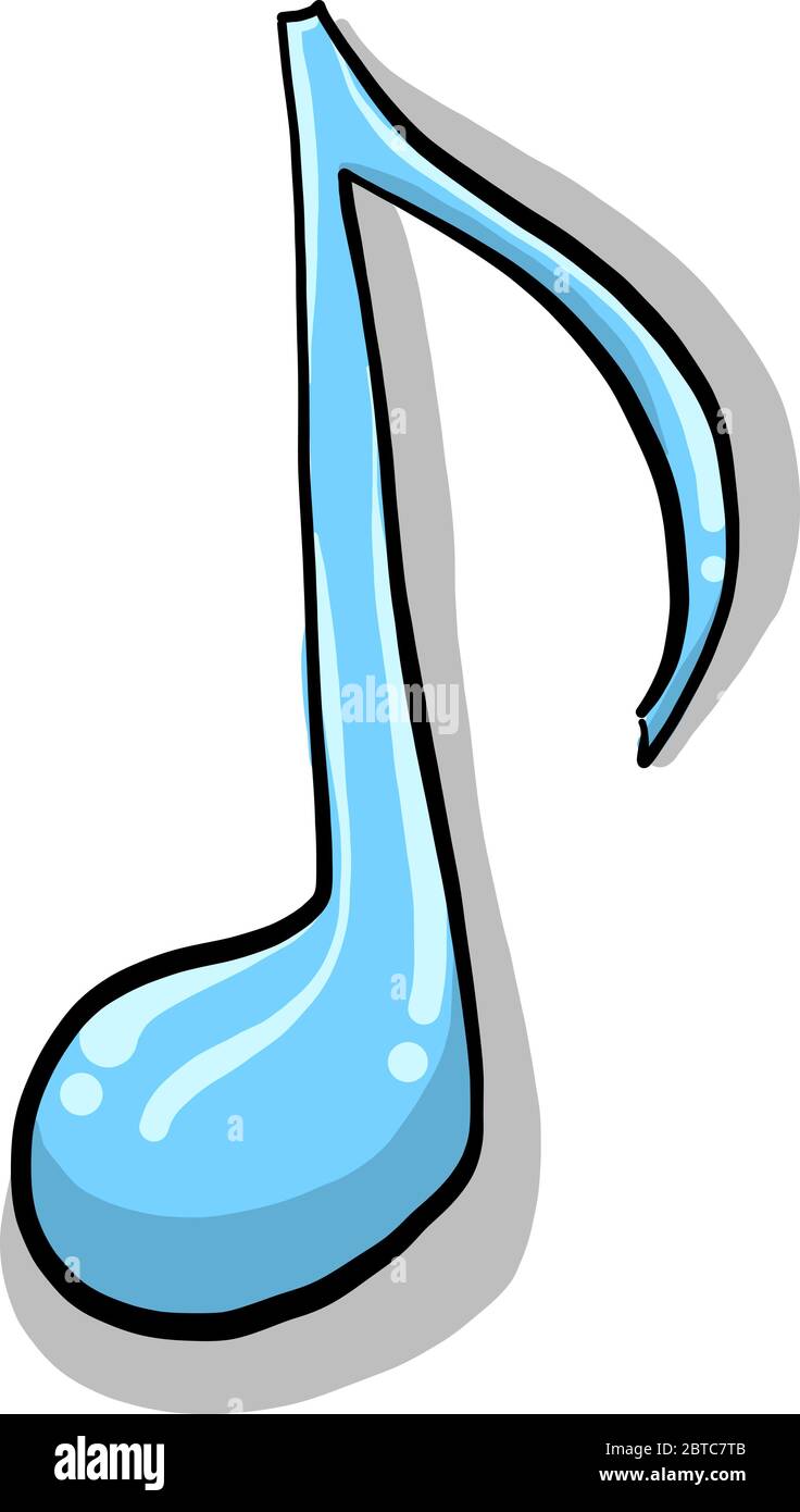 Blue music note , illustration, vector on white background Stock Vector ...