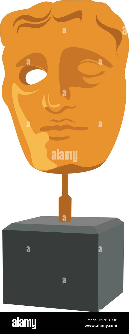 Golden face , illustration, vector on white background Stock Vector ...