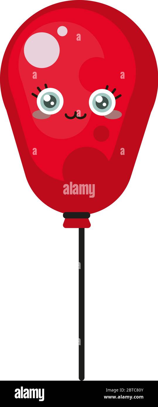 Red happy balloon , illustration, vector on white background Stock ...