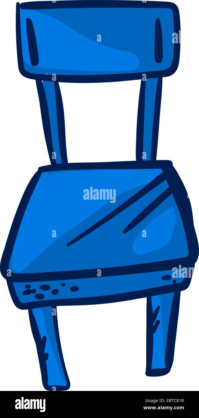 Blue chair , illustration, vector on white background Stock Vector ...