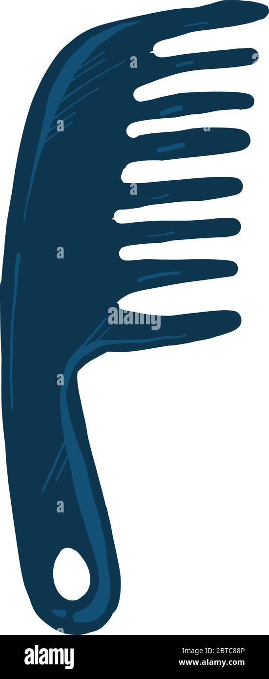 Blue hair comb , illustration, vector on white background Stock Vector ...