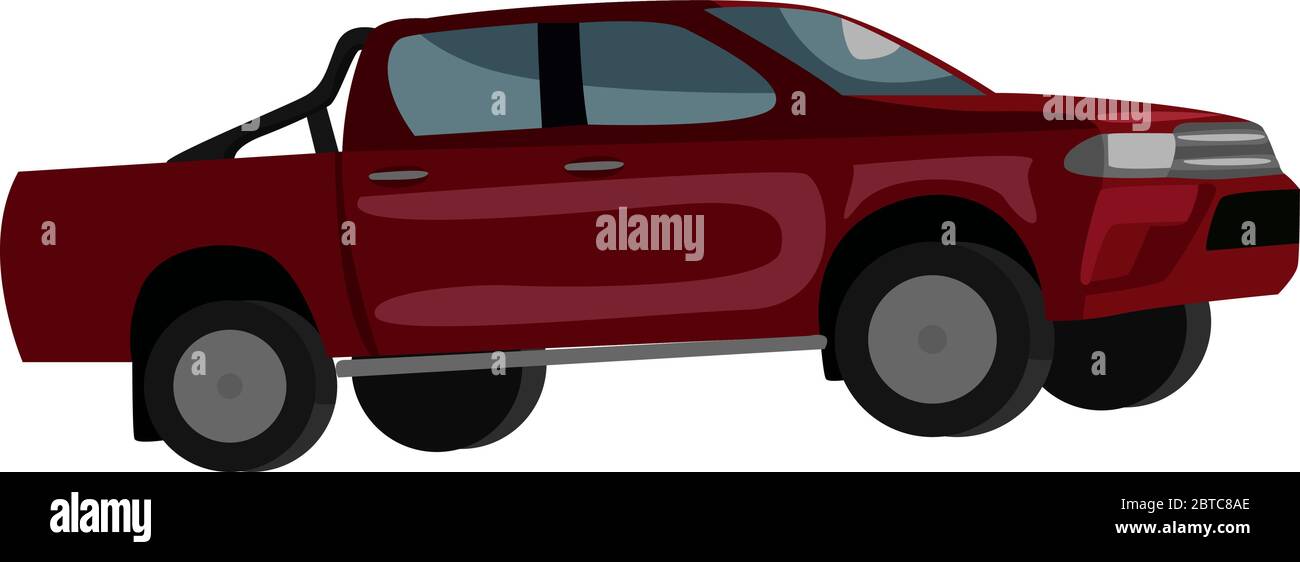 Red pickup , illustration, vector on white background Stock Vector ...