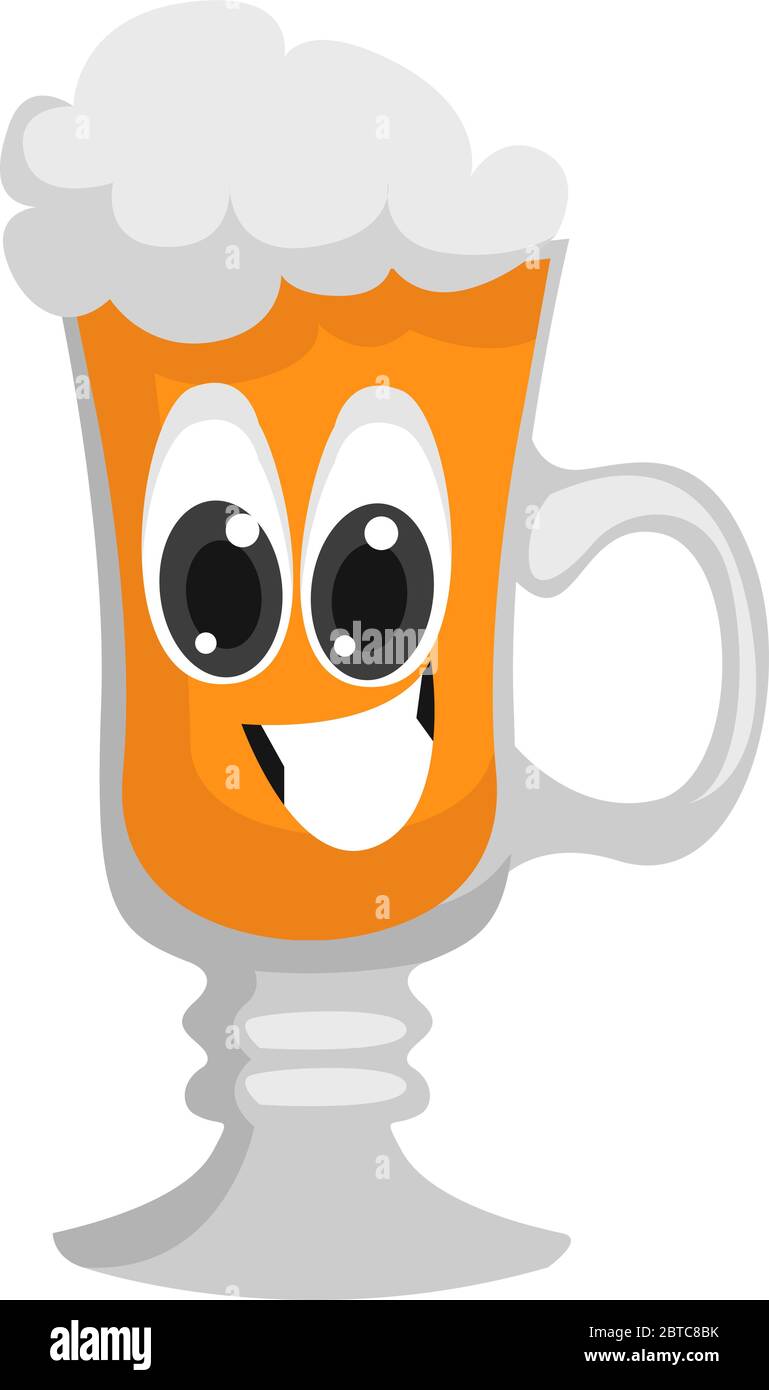 Happy beer , illustration, vector on white background Stock Vector ...