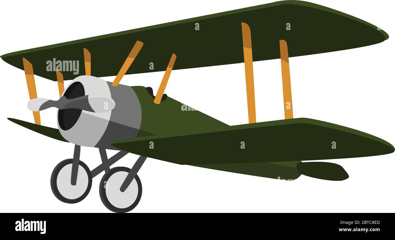 Green airplane , illustration, vector on white background Stock Vector ...