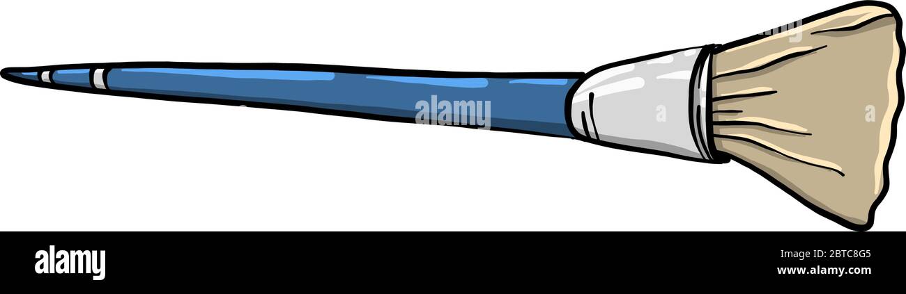 Blue paint brush , illustration, vector on white background Stock ...