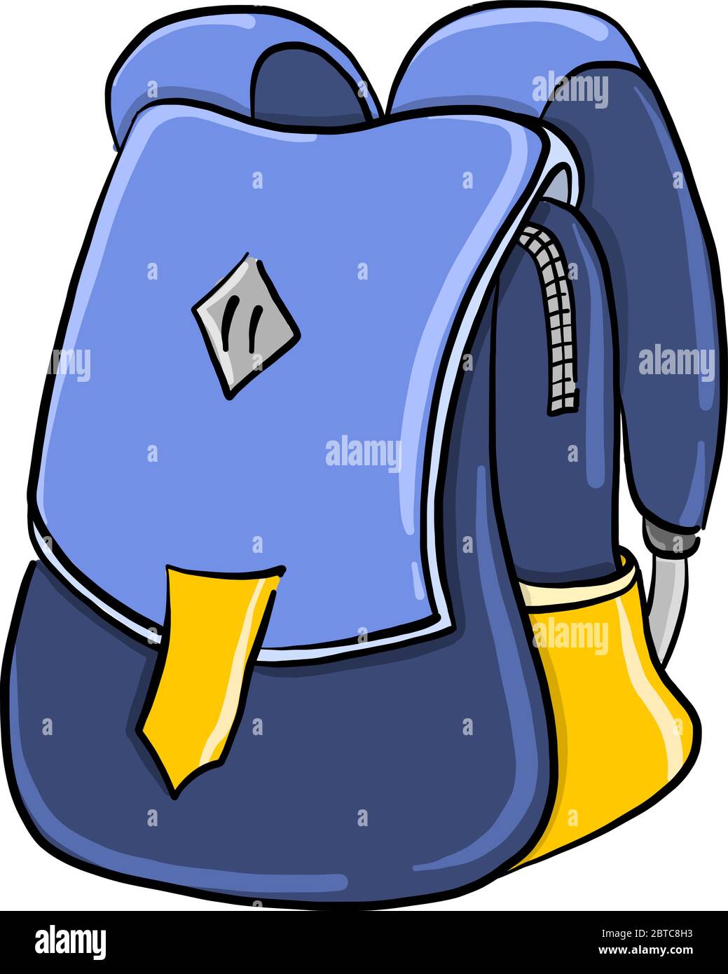 Blue backpack , illustration, vector on white background Stock Vector ...