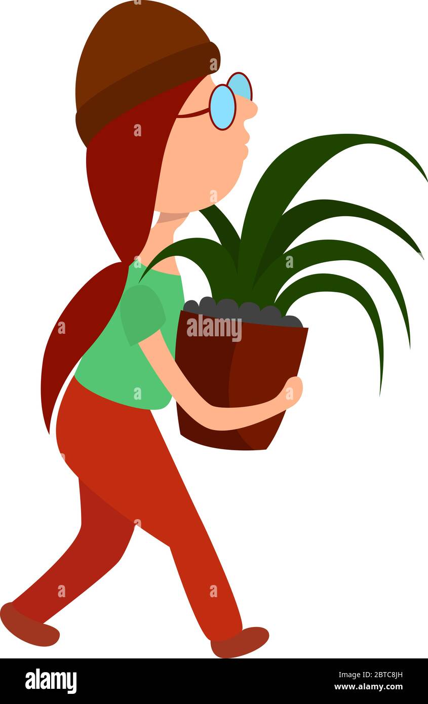 Girl botanist , illustration, vector on white background Stock Vector ...