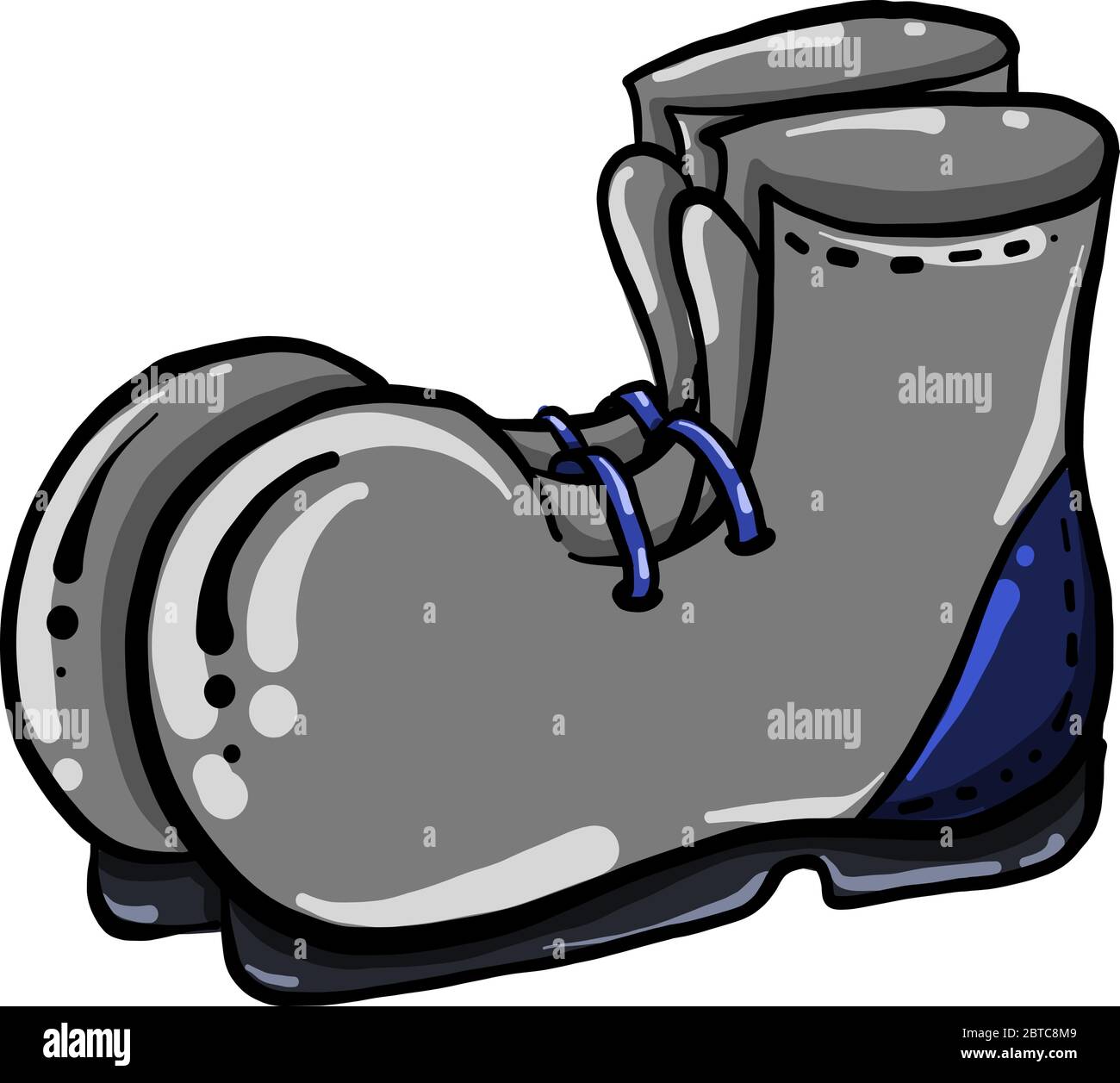 Grey boots , illustration, vector on white background Stock Vector ...