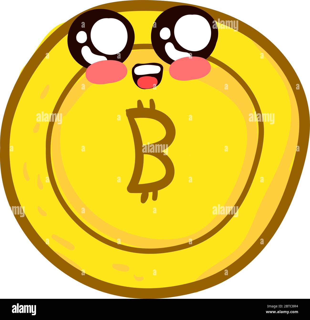 Cute bitcoin , illustration, vector on white background Stock Vector ...