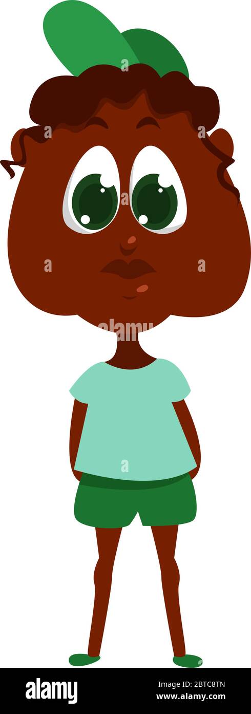 Boy with a cap , illustration, vector on white background Stock Vector ...