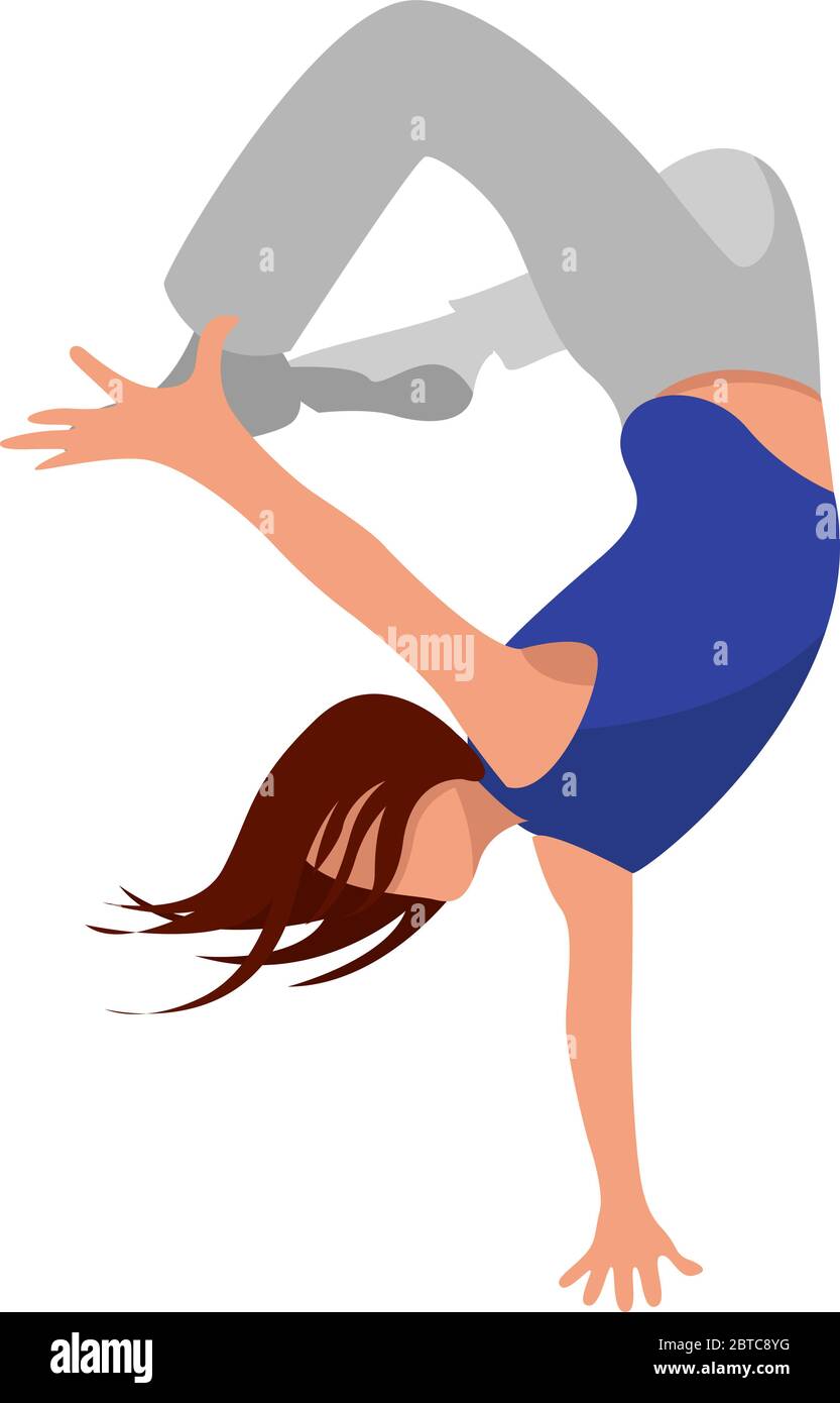Girl breakdancing , illustration, vector on white background Stock ...
