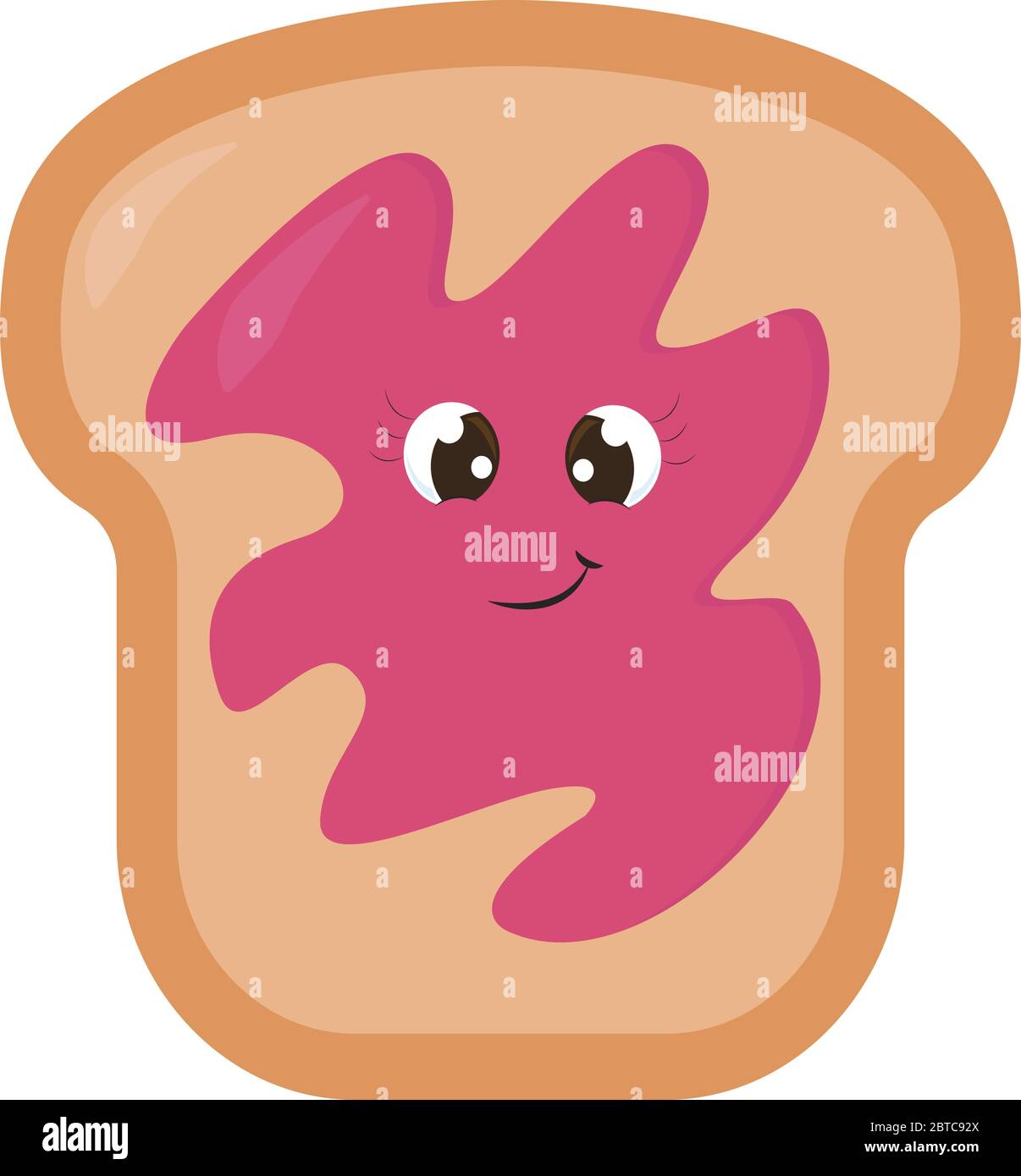 Bread with jam , illustration, vector on white background Stock Vector ...