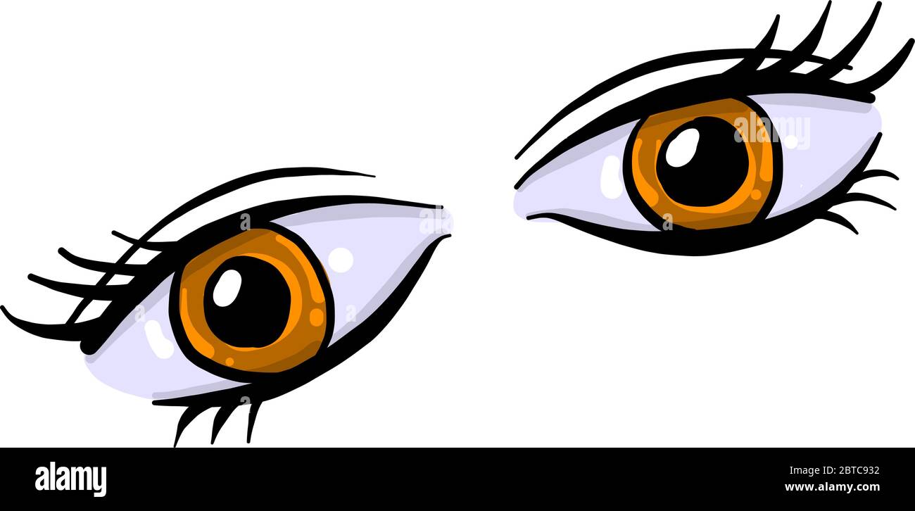 Brown eyes , illustration, vector on white background Stock Vector ...
