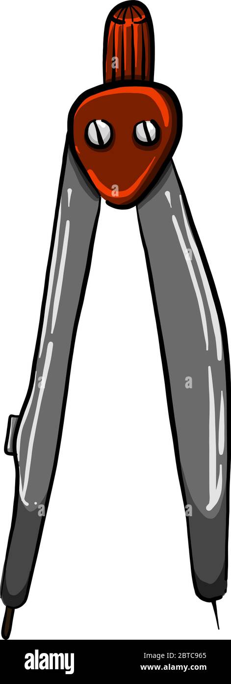 Math compass , illustration, vector on white background Stock Vector ...