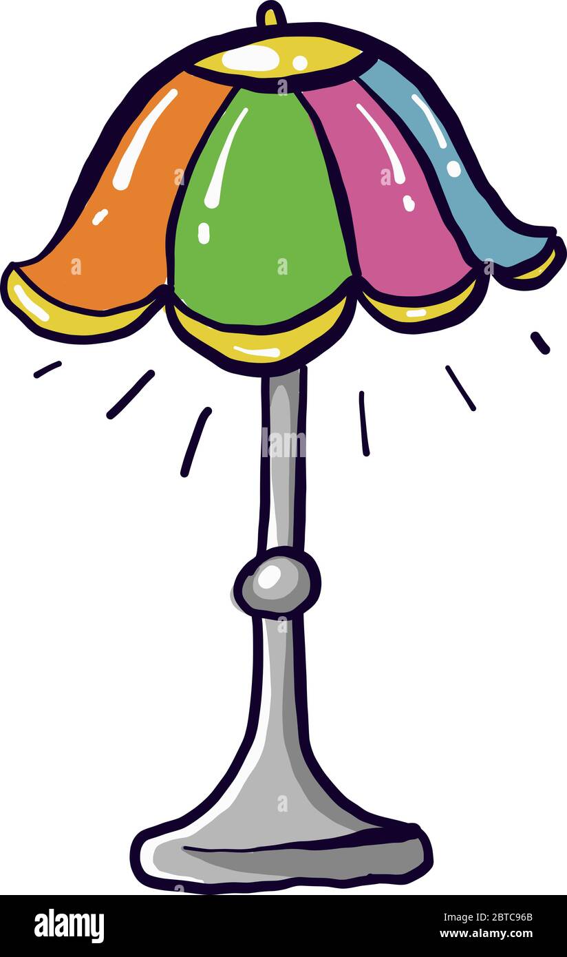 Colorful table lamp , illustration, vector on white background Stock ...