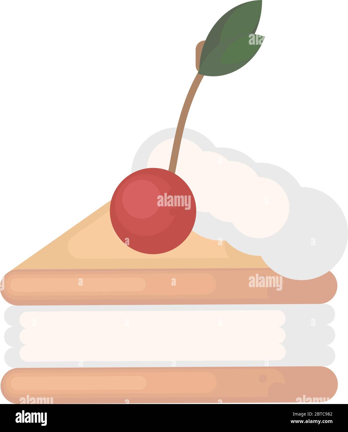 Cake with cherry , illustration, vector on white background Stock ...