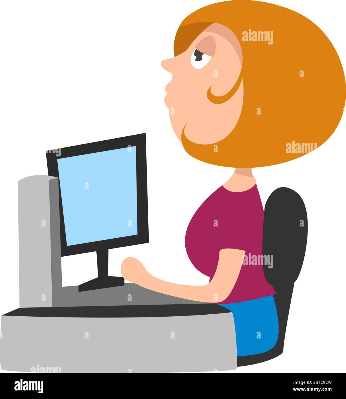 Young cashier , illustration, vector on white background Stock Vector ...